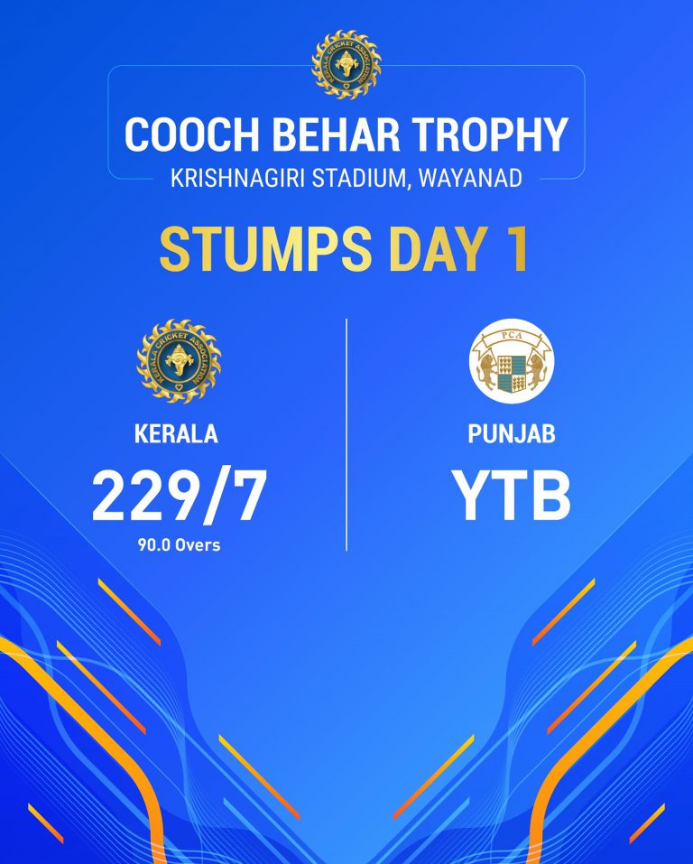 Cooch Behar Trophy: Kerala vs Punjab | Kerala Cricket Association | Official Website